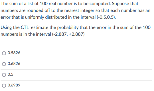 Solved The sum of a list of 100 real number is to be | Chegg.com
