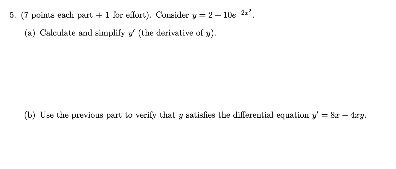 Solved 5. (7 points each part +1 for effort). Consider | Chegg.com