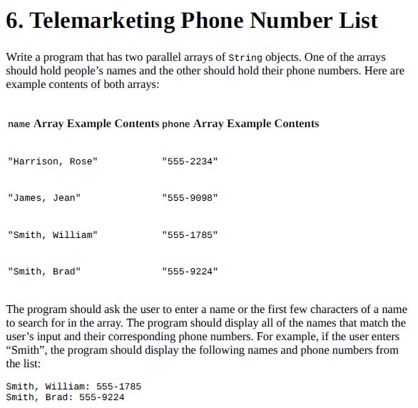 Solved 6. Telemarketing Phone Number List Write a program | Chegg.com