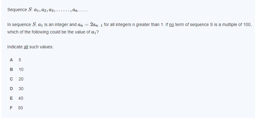Solved Sequence S:a1,a2,a3,dotsdots,andotsdots. ﻿which of | Chegg.com