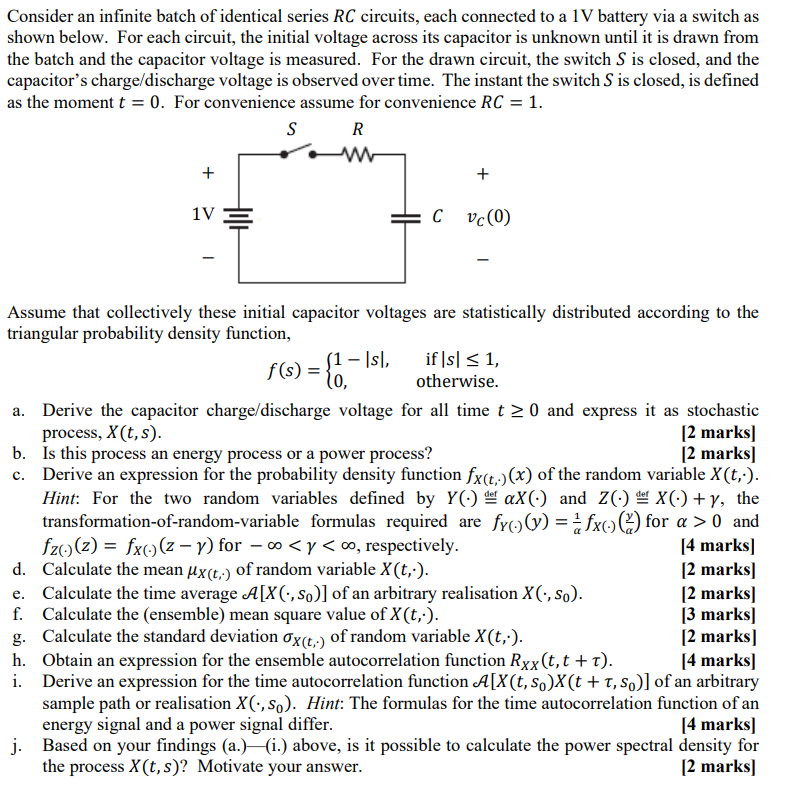 Solved Consider an infinite batch of identical series RC | Chegg.com