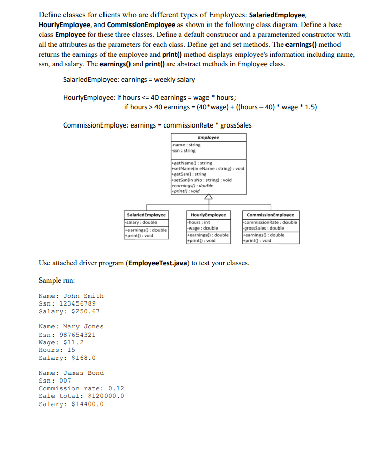 Solved Define classes for clients who are different types of | Chegg.com