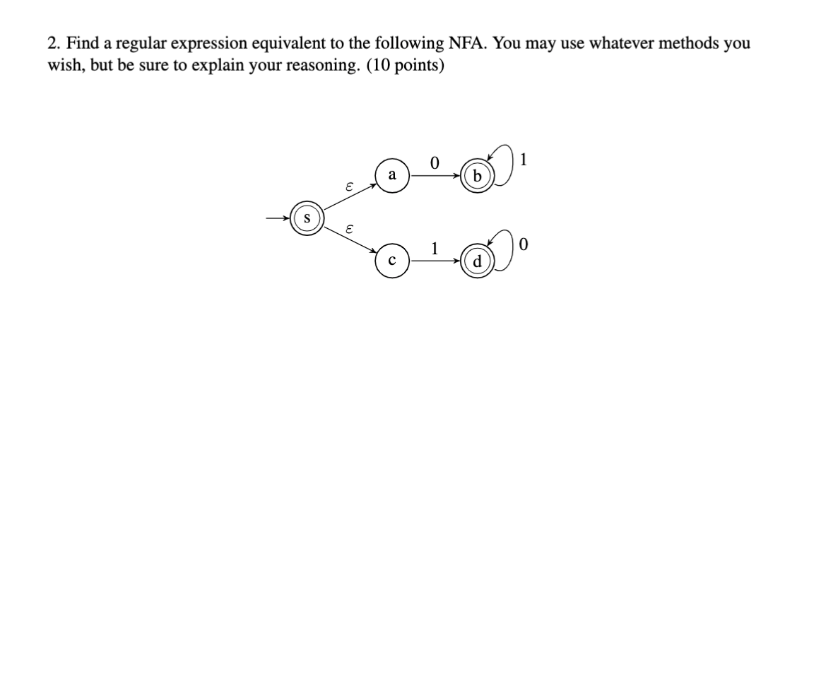Solved 2. Find a regular expression equivalent to the | Chegg.com