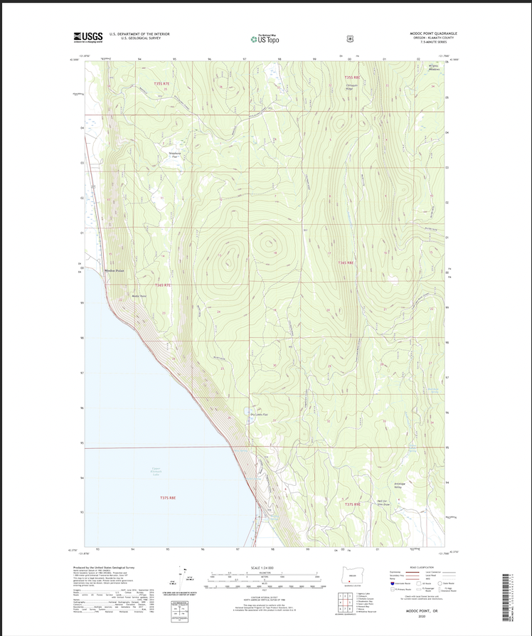 1. Locate Modoc Point on the topographic map. It is | Chegg.com