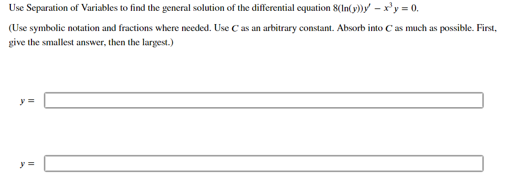 Solved Use Separation of Variables to find the general | Chegg.com
