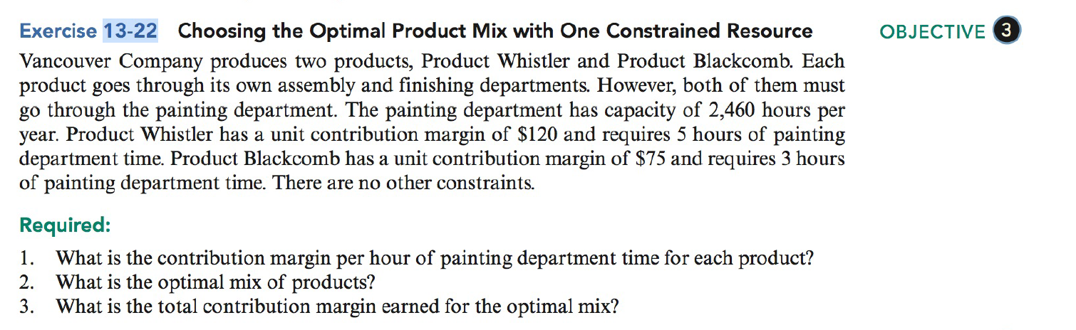 Solved OBJECTIVE 3 Exercise 13-22 Choosing the Optimal | Chegg.com