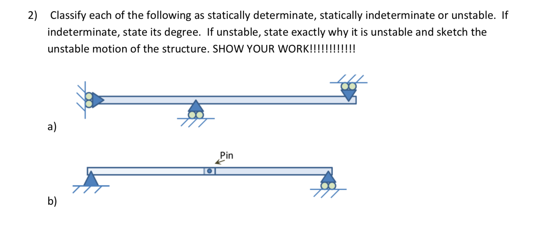Solved 2) Classify each of the following as statically | Chegg.com