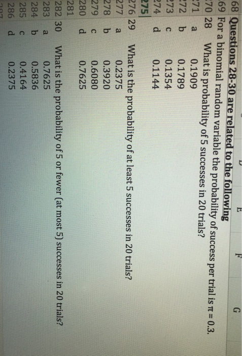 Solved 68 Questions 28-30 are related to the following 69 | Chegg.com