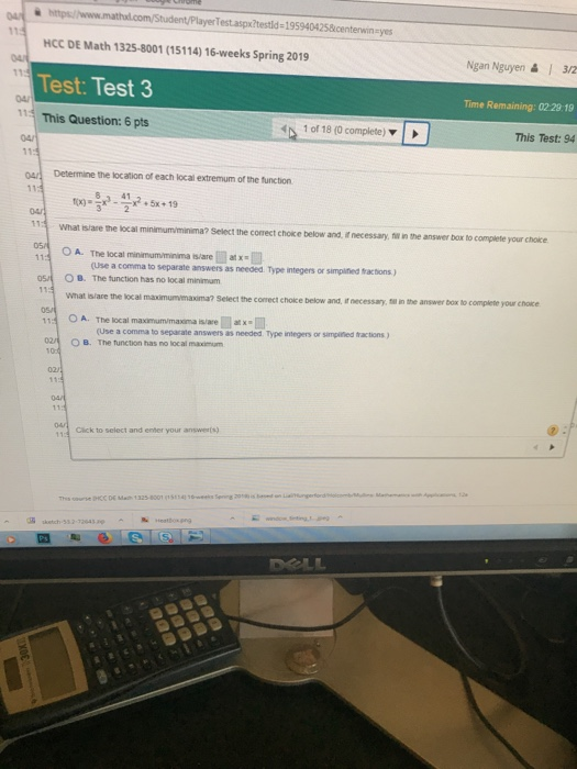 Solved Test.aspx2testlid-195940425&icenterwinyes HCC DE Math | Chegg.com