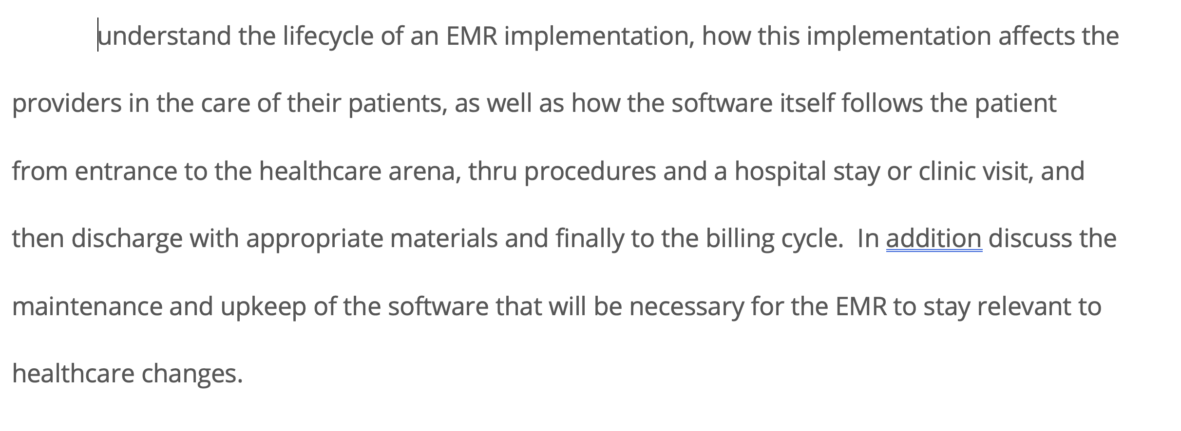 Solved understand the lifecycle of an EMR implementation, | Chegg.com
