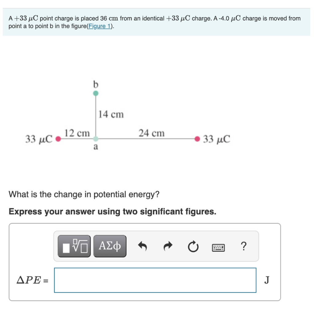 Solved A+33μC point charge is placed 36 cm from an identical | Chegg.com