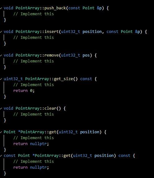 Solved 4 POINTARRAY In this section you will implement a | Chegg.com
