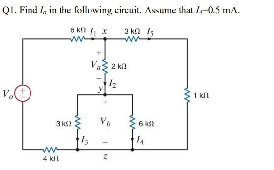 Solved Q1. Find Io in the following circuit. Assume that | Chegg.com