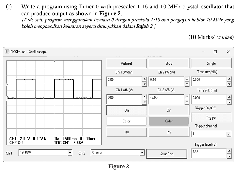 Solved C write A Program Using Timer 0 with Prescaler