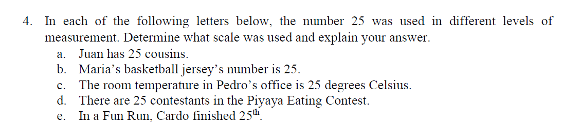 Solved a. 4. In each of the following letters below, the | Chegg.com