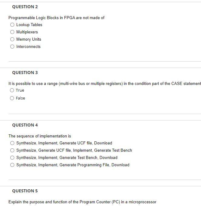 Solved Question 2 Programmable Logic Blocks In Fpga Are Not