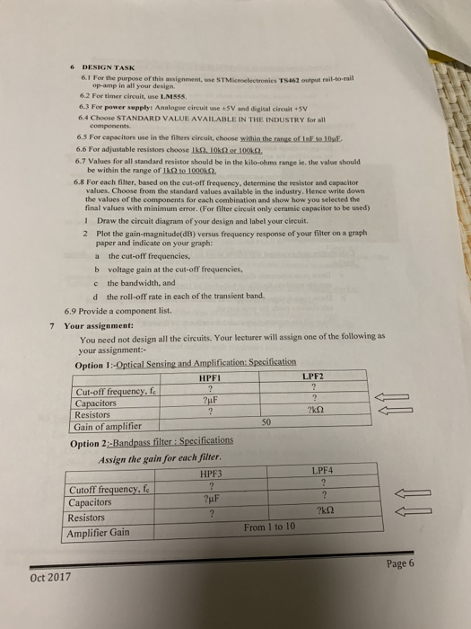 ASSİGNNIENTA DESIGN OF A OPTICAL HEART PULSE DETECTOR | Chegg.com
