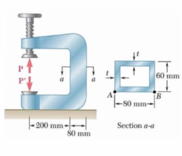 Solved The press in the figure has a rectangular section and | Chegg.com