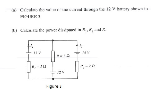 Solved Calculate the value of the current through the 12 V | Chegg.com