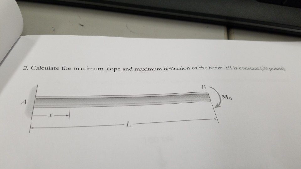 Solved 2. Calculate the maximum slope and maximum deflection | Chegg.com