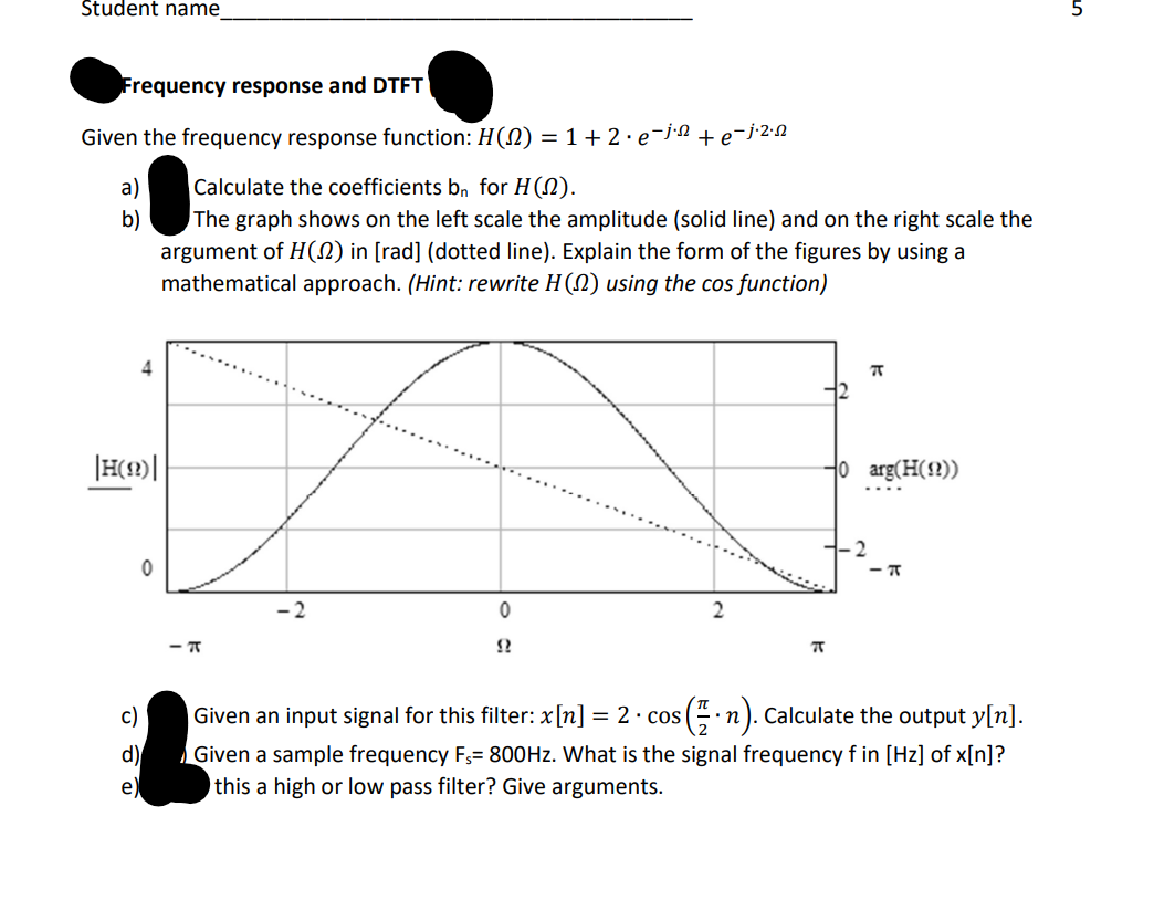 Solved Frequency response and DTFT Given the frequency | Chegg.com Solved Frequency response and DTFT Given the frequency | Chegg.com