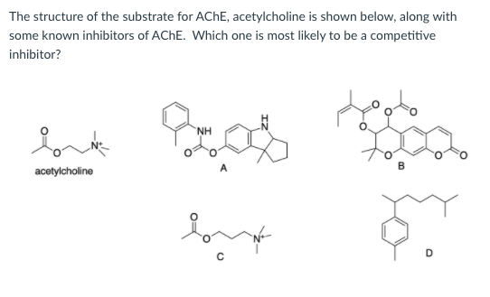 Solved The structure of the substrate for ACHE, | Chegg.com