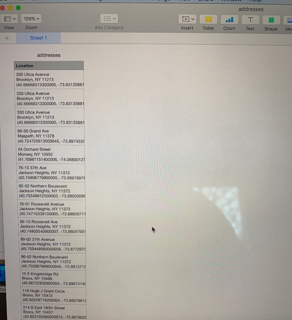 Solved Using python, take the multi-line addresses in | Chegg.com