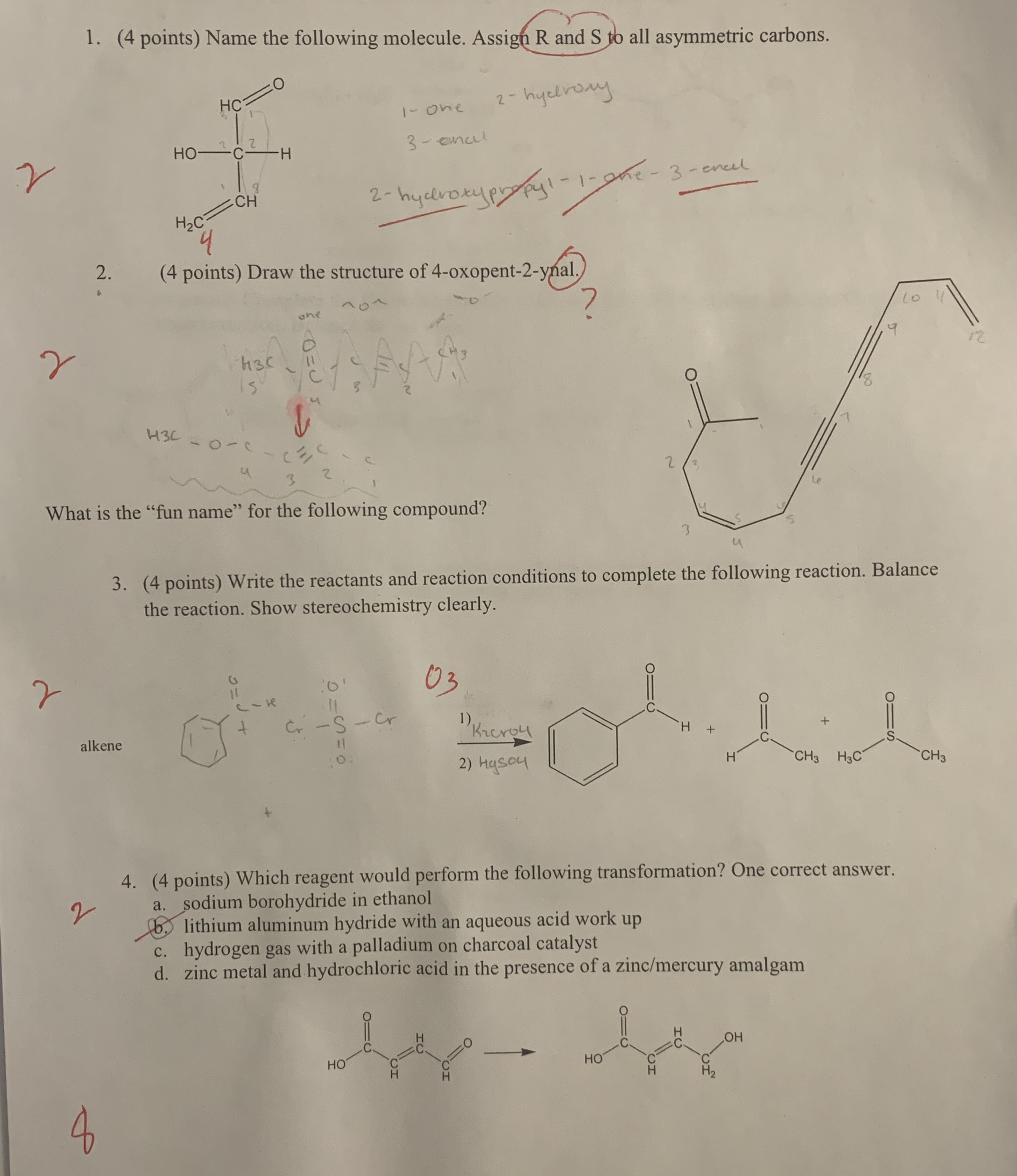 Solved 1. (4 points) Name the following molecule. Assign R | Chegg.com