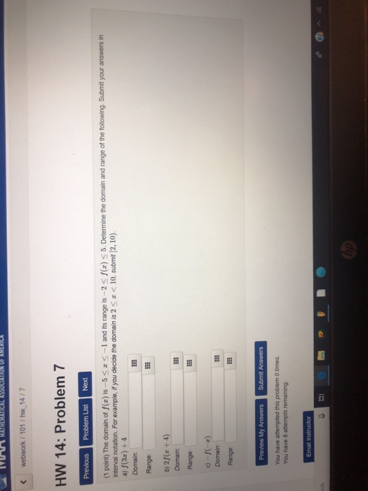 Solved webwork /101 /hw 14/7 HW 14: Problem 7 (1 point) The | Chegg.com
