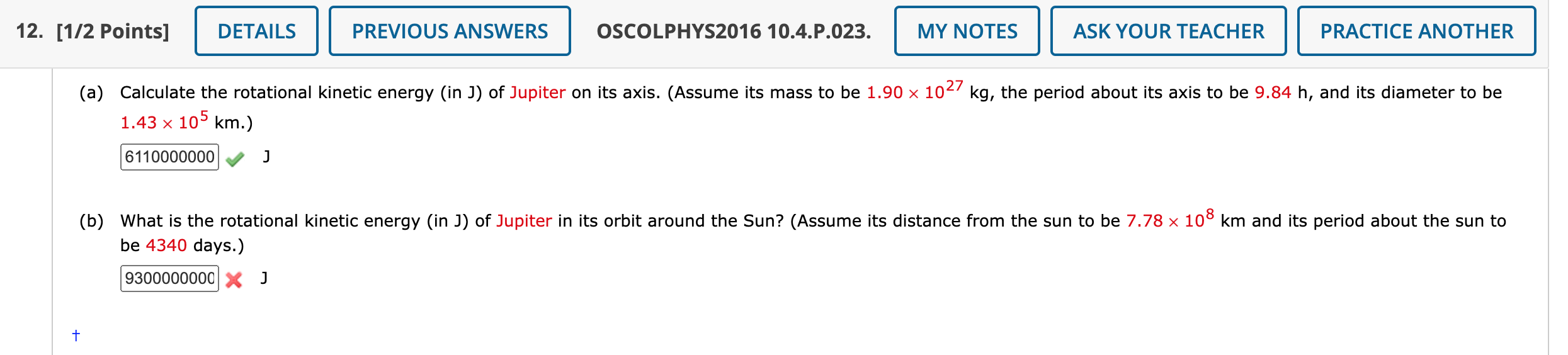 Solved 12. [1/2 Points] DETAILS PREVIOUS ANSWERS | Chegg.com