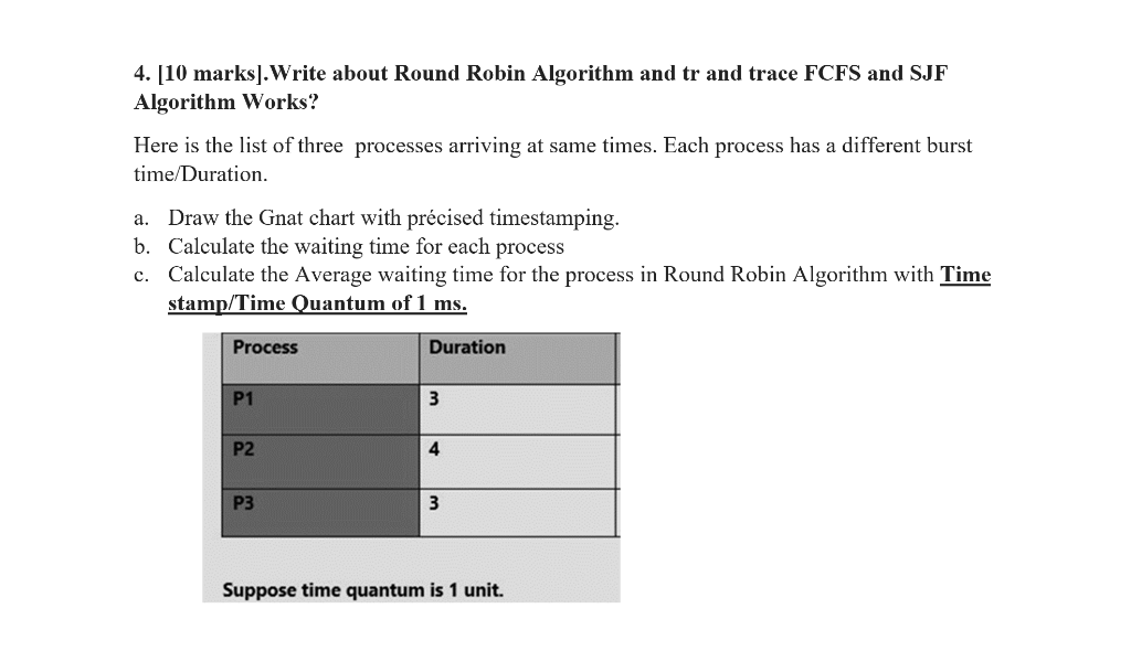Solved 2. [7 Marks]. Write short note on CPU Scheduling | Chegg.com