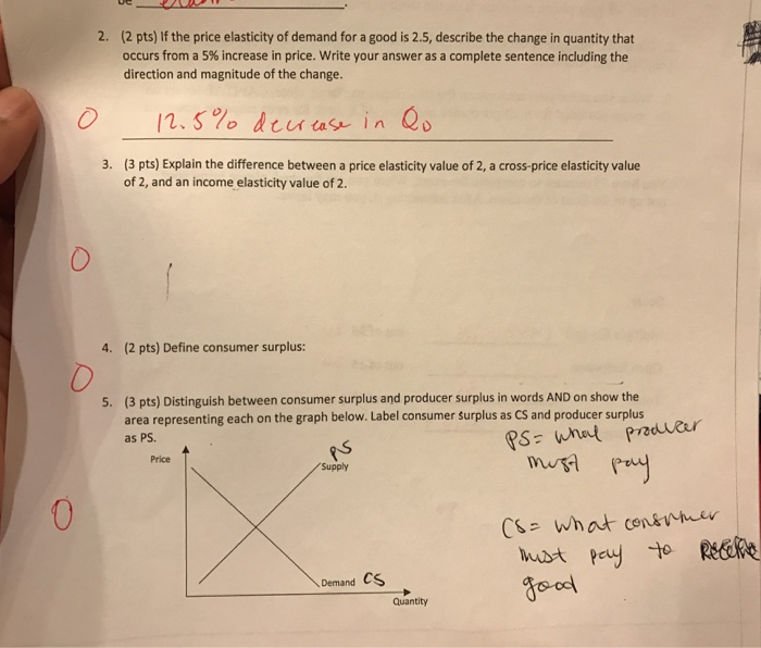 Solved If the price elasticity of demand for a good is 2.5, | Chegg.com