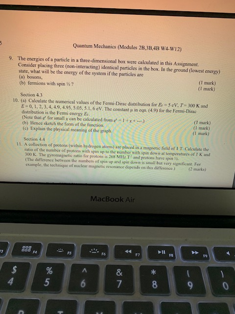 Solved Quantum Mechanics (Modules 2B,3B,4B W4-W12) 9. The | Chegg.com