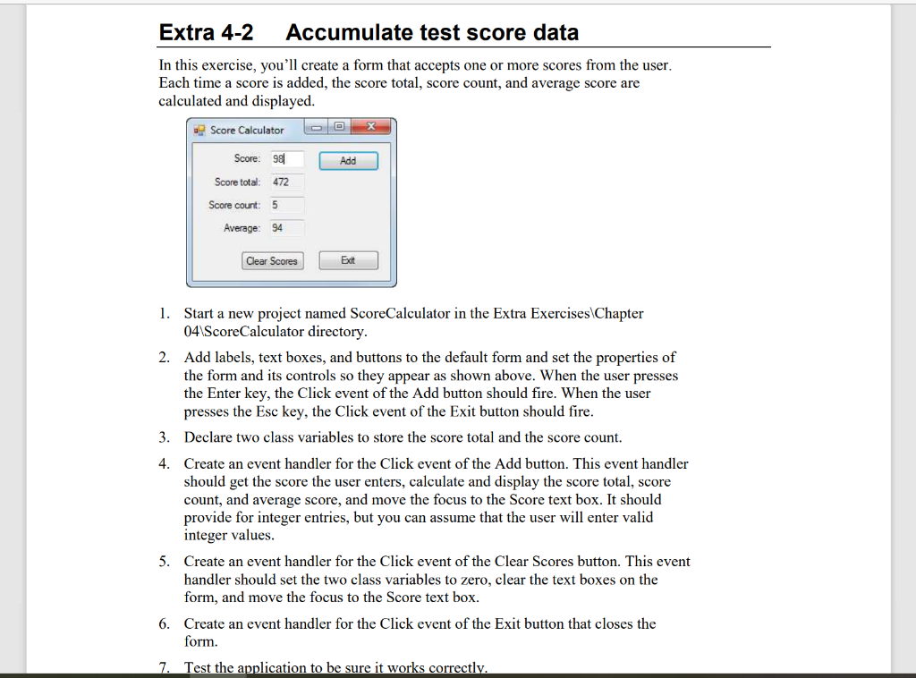 Solved Extra 4-2 Accumulate test score data In this | Chegg.com