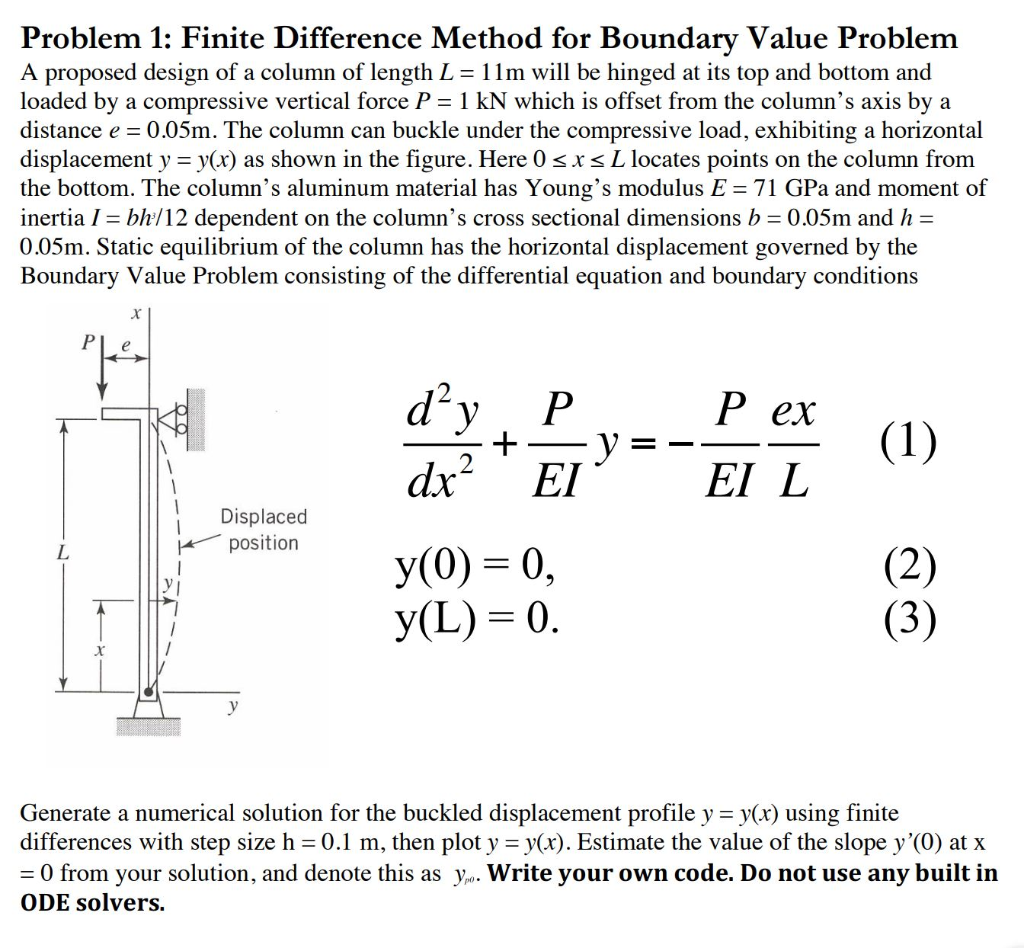 Problem 1: Finite Difference Method for Boundary | Chegg.com