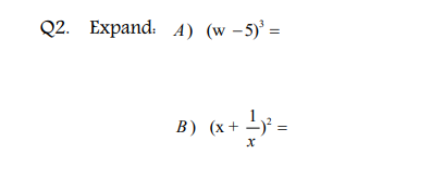 Solved (w−5)3= (x+x1)2= | Chegg.com