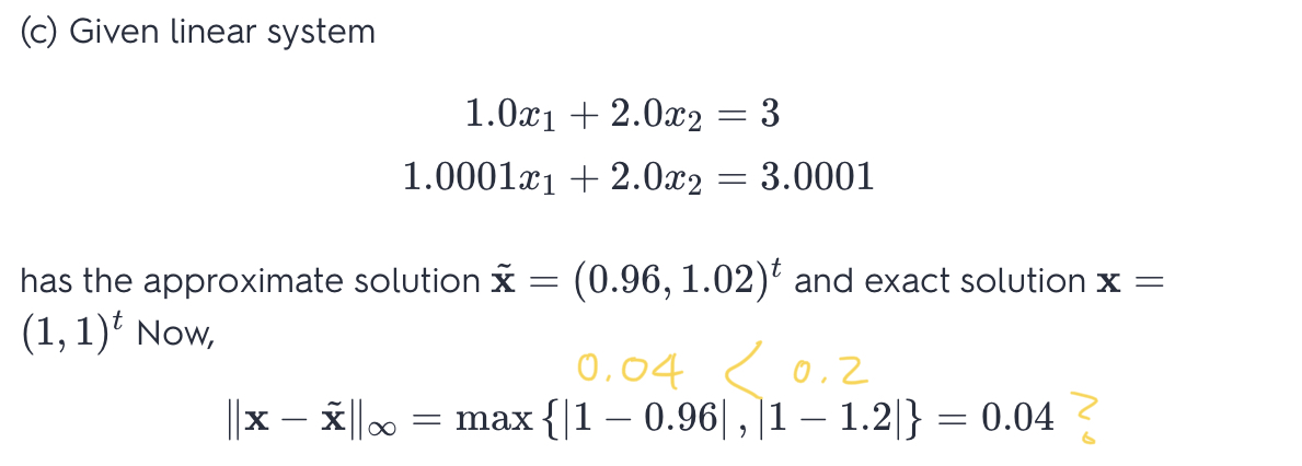 Solved (c) Given linear system | Chegg.com