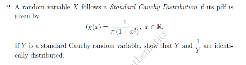 Solved 2 A Random Variable X Follows A Standard Cauchy