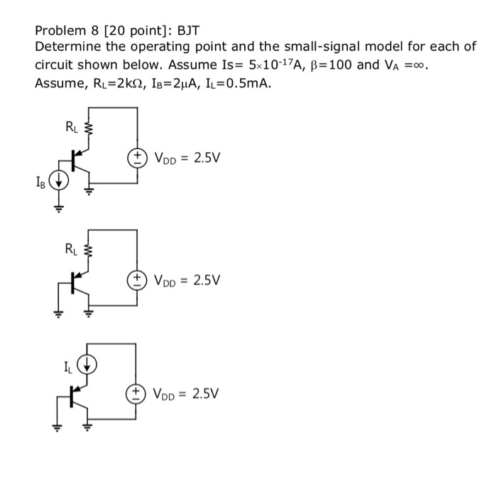Problem 8 [20 point]: BJT Determine the operating | Chegg.com