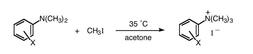 Solved + N(CH3)2 N(CH3)3 35 °C + CH31 I acetone Х | Chegg.com