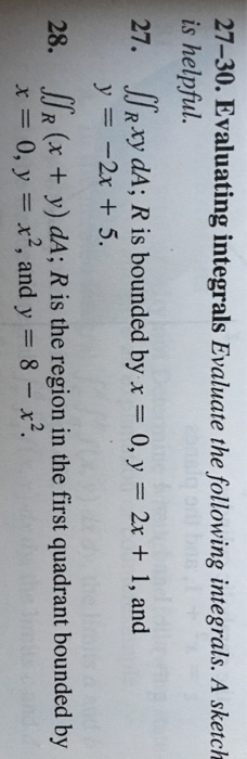 Solved 27-30. Evaluating integrals Evaluate the following | Chegg.com
