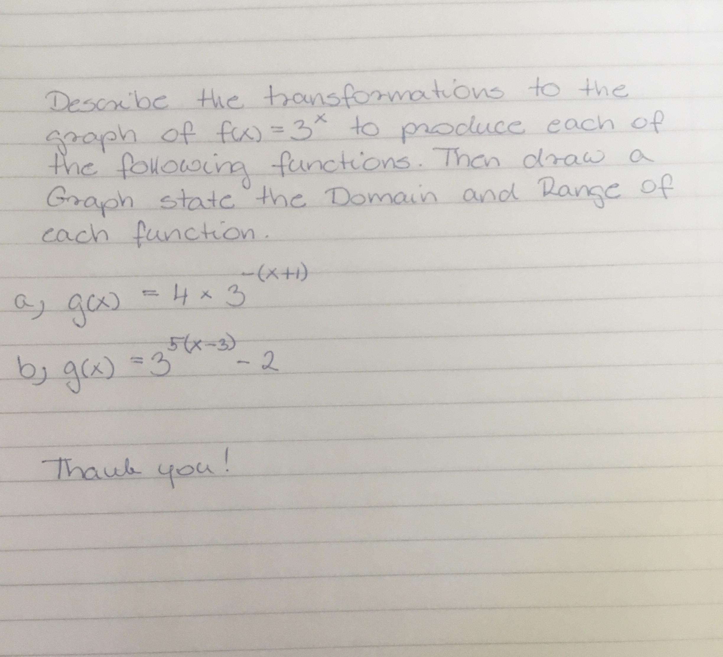 Solved Describe the transformations to the graph of f(x)=3x | Chegg.com