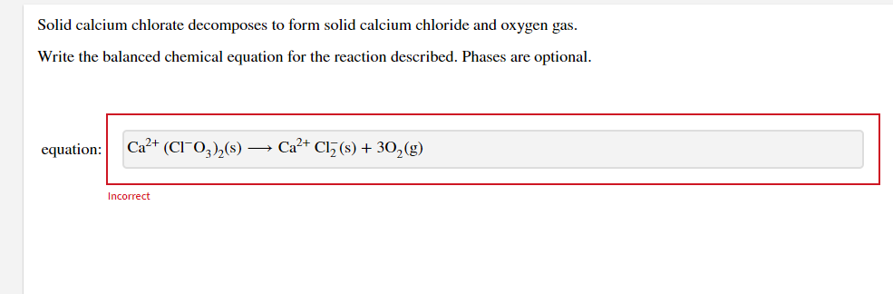 Solved Solid calcium chlorate decomposes to form solid | Chegg.com