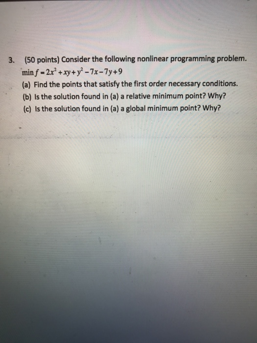 Solved Consider the following nonlinear programming problem. | Chegg.com