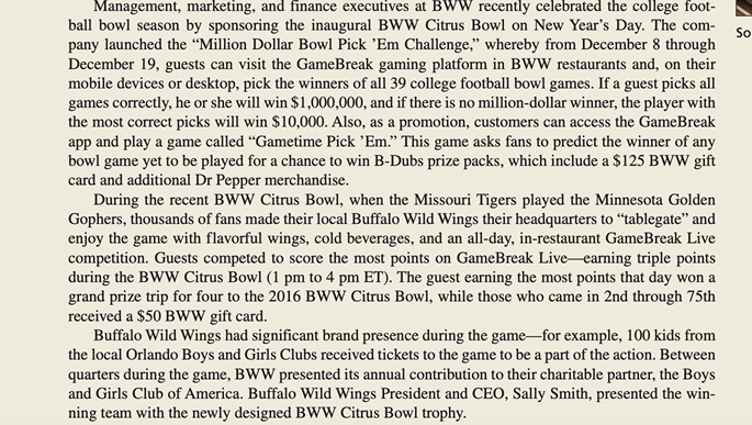 Solved MINI-CASE ON BUFFALO WILD WINGS, INC. (BWLD) WHAT DO | Chegg.com