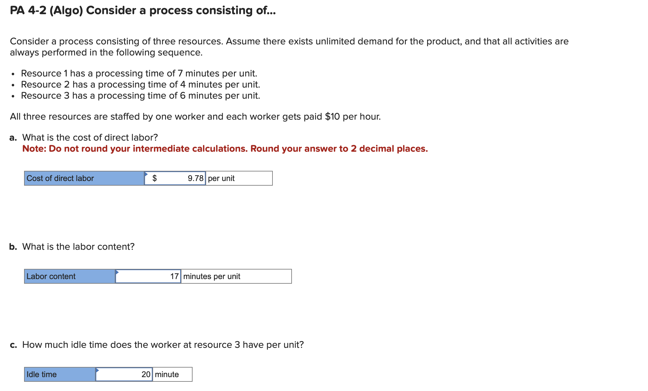 Solved PA 4-2 (Algo) Consider a process consisting of... | Chegg.com