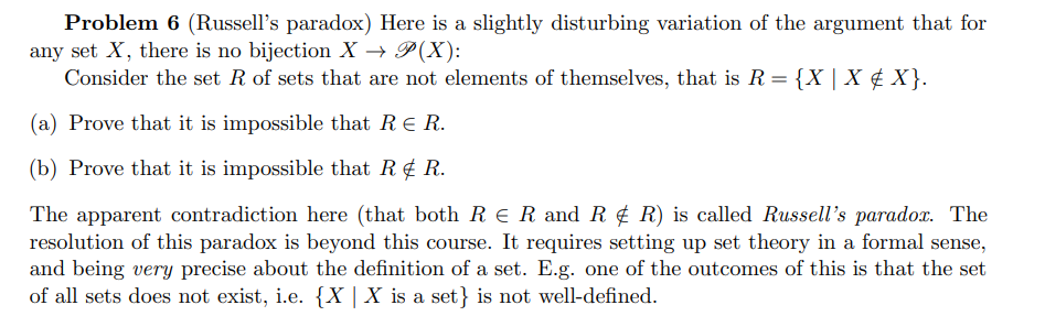 Solved Problem 6 (Russell's paradox) Here is a slightly | Chegg.com