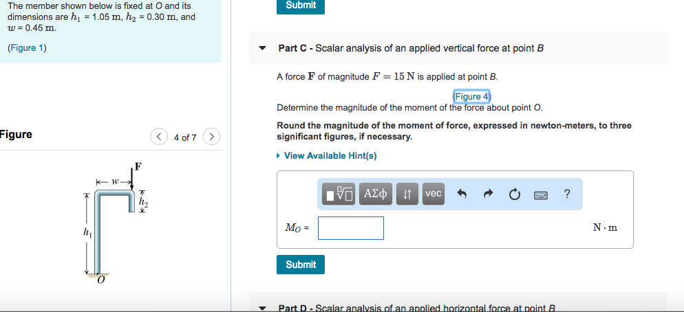 Solved Part A Scalar analysis of an applied horizontal force | Chegg.com