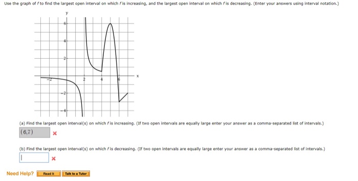Solved Use the graph of fto find the largest open interval | Chegg.com