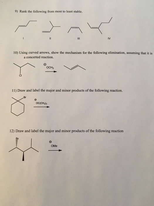 Solved 1) For the following reaction, label the nucleophile, | Chegg.com